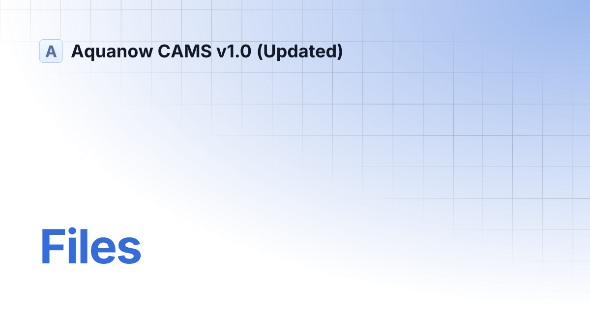 Files | Aquanow CAMS v1.0 (Updated)