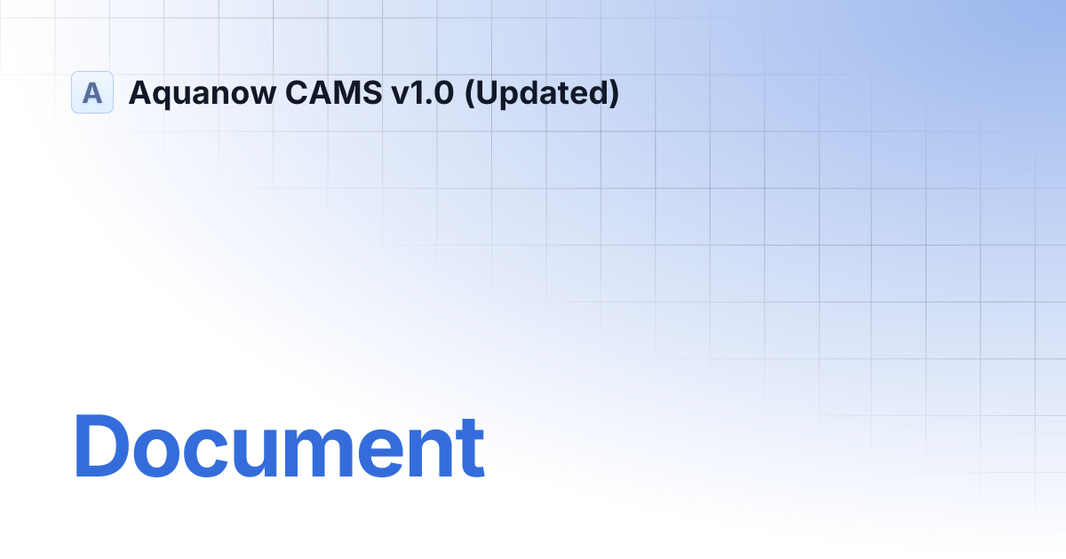 Document | Aquanow CAMS v1.0 (Updated)